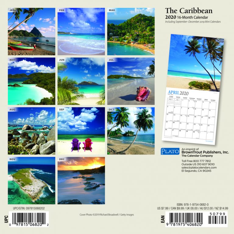 The Caribbean 2020 Mini Wall Calendar by Plato | Plato Calendars