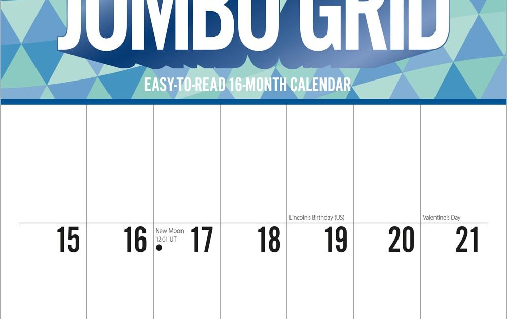 Jumbo Grid Large Print | 2026 Square Wall Calendar | Matte Paper and ...